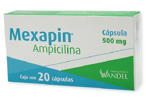Mexapin Ampicilina Capsulas 500 Mg. Caja C/20 – Marcran